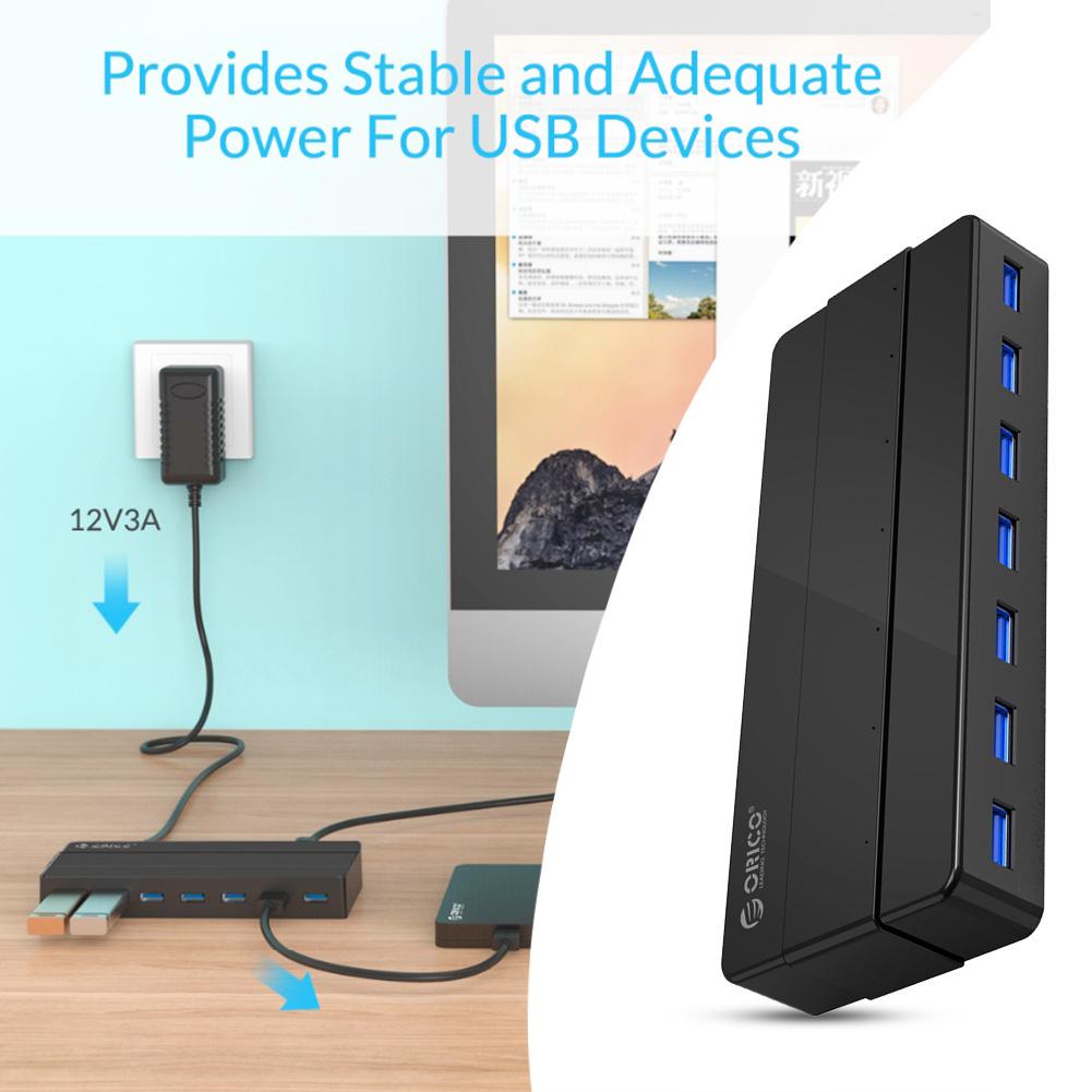 Buy ORICO H7928-U3 USB 3.0 7-Port High Speed 5 Gbps LED Portable Hub Splitter at affordable ...