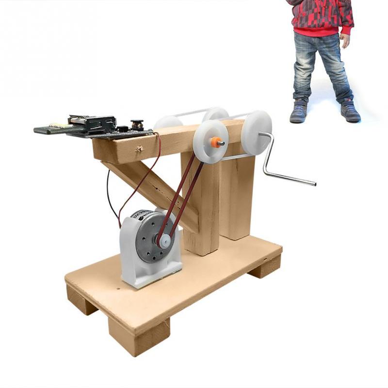 Buy DIY Hand Generator Material Set Manual Electricity Generator Kids ...