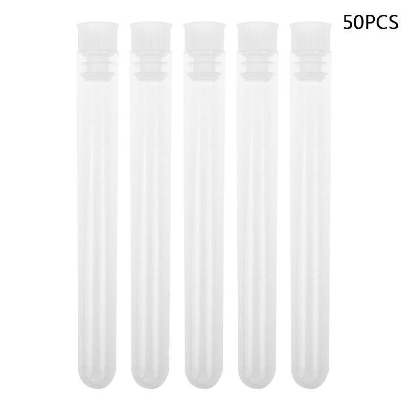 Buy 50Pcs/Pack 12x100mm Transparent Laboratory Clear Plastic Test Tubes ...