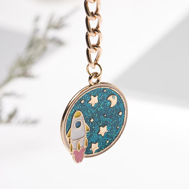 Buy Astronaut Planet Cosmic Star Enamel Key Ring Key Chain at ...