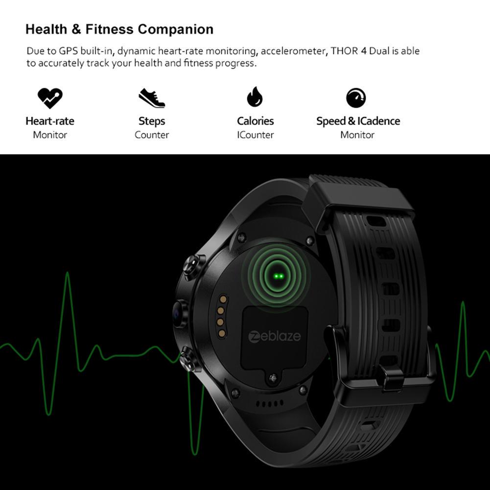 Buy Zeblaze THOR 4 Dual 4G LTE Call 5.0+5.0MP Dual Camera GPS Smart ...