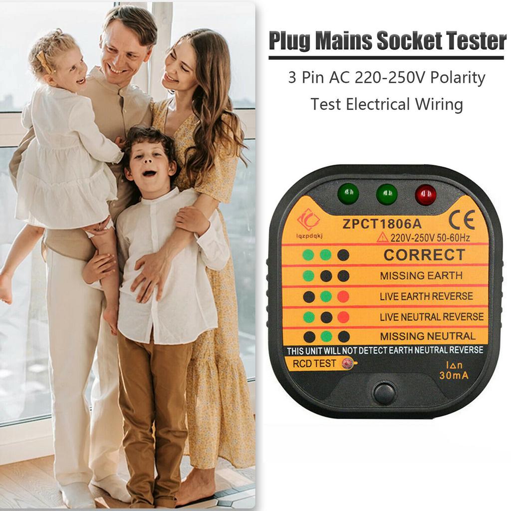 Cheap UK 3 Pin Plug Mains Socket Tester Voltage Test Checker Detector ...