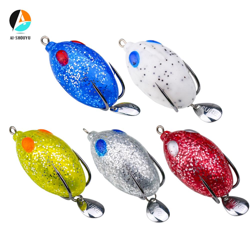 Buy AI-SHOUYU Hot Sell 1pcs Soft Frog Lure 5cm 11g Topwater Frog ...