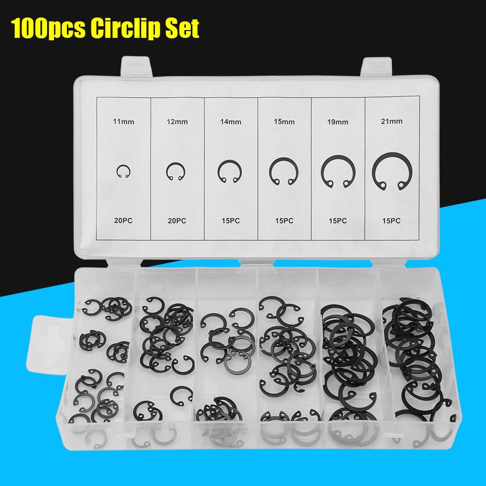 Buy 100Pcs Snap Retaining Circlip Assortment Set 11Mm - 21Mm 6 Sizes ...