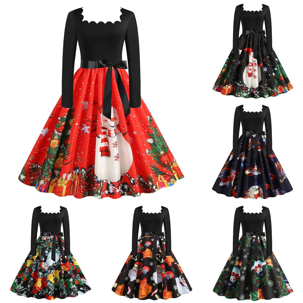 Satın alın Womens Long Sleeve Christmas Loose High Waist Wedding ...