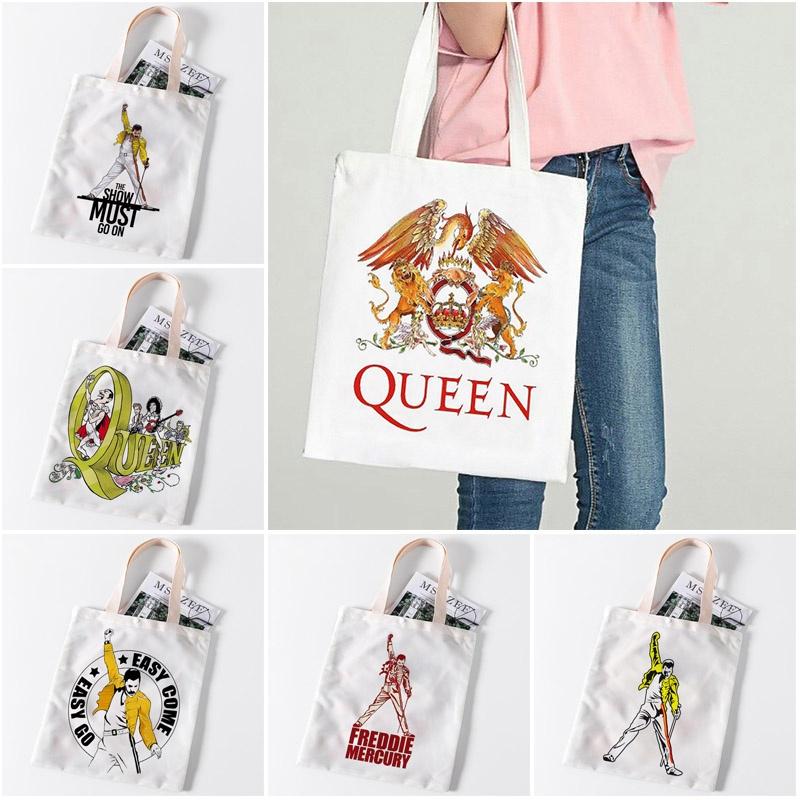 Buy 1PC Rock Queen Band Shoulder Bags Freddie Mercury Shopping Bag Tote ...