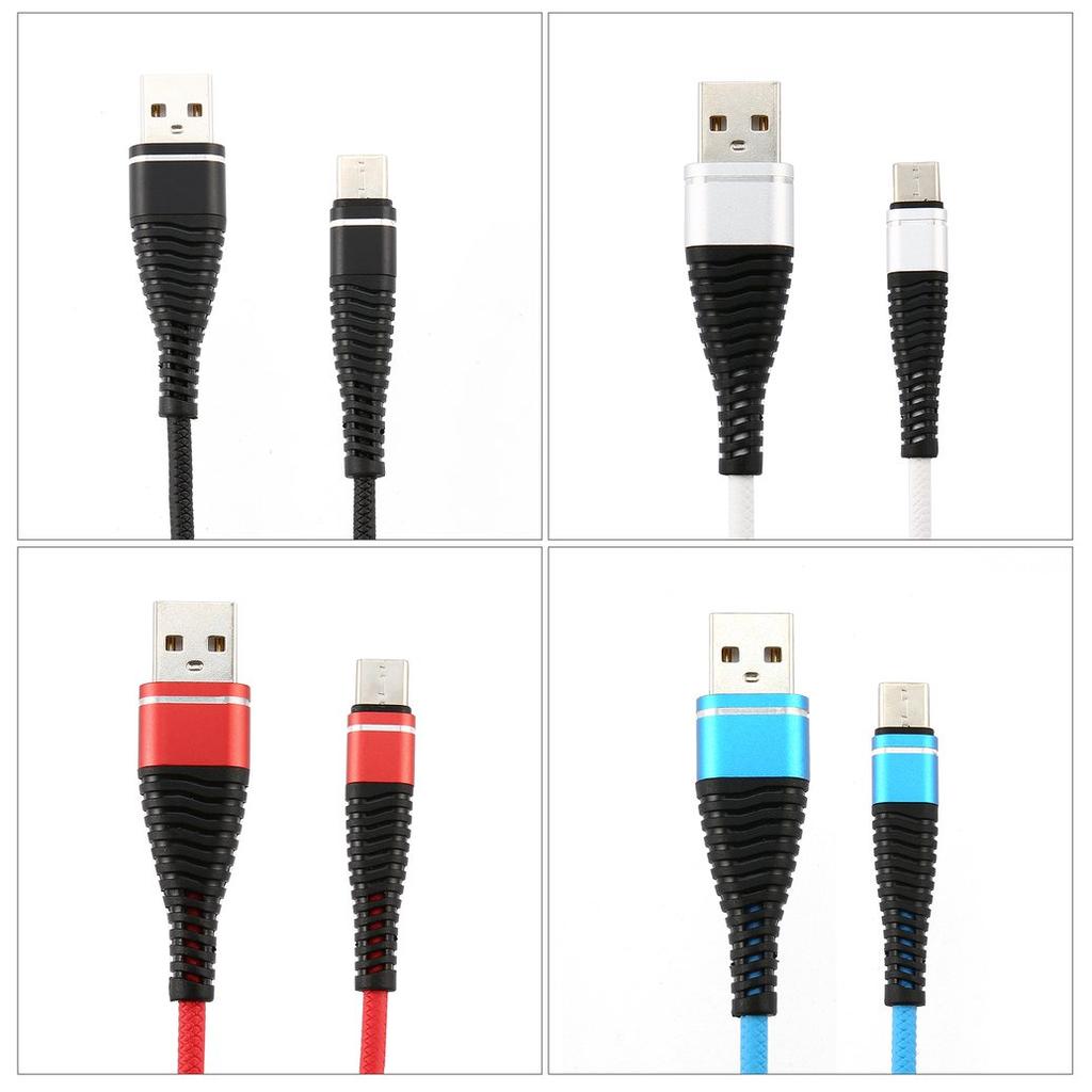 Buy SX USB-C Type C Cable Coiled Spring Type-C Data Sync Charging Cable ...