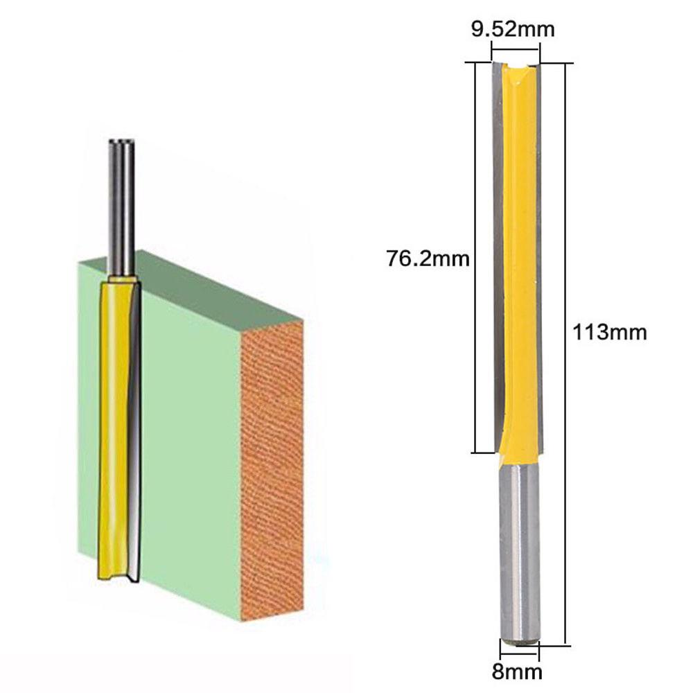 Buy 2Pcs 8mm Shank Blade Extra Long Straight Router Bit Woodworking ...
