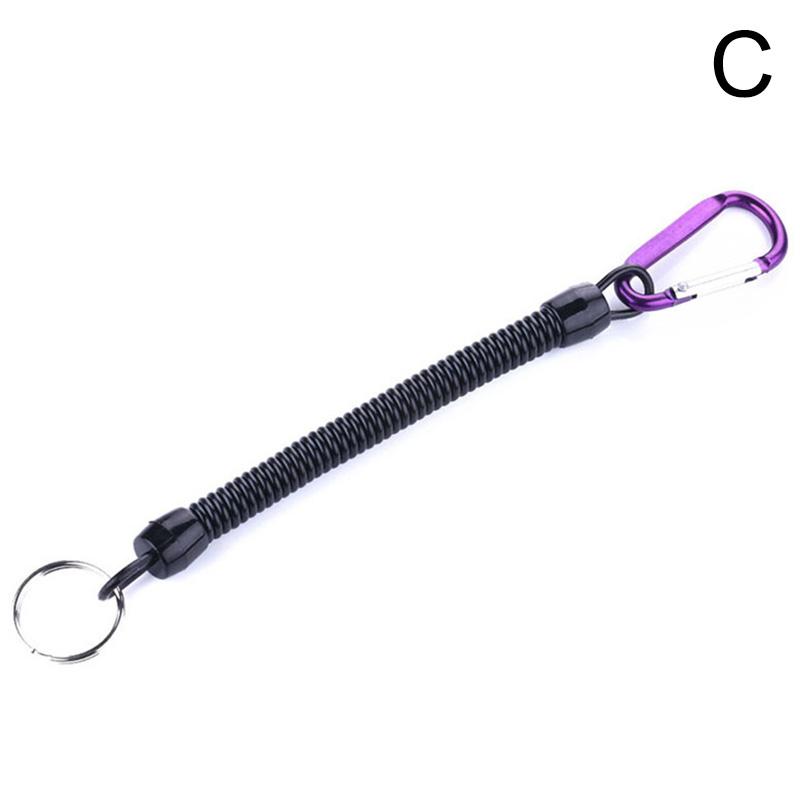 1PC Key Rings Fishing Lanyards Spring Rope Keychain Outdoor Fishing ...