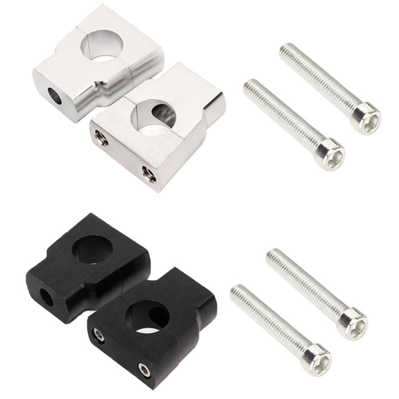 Universal 7/8" 22mm Motorcycle HandleBar Mount Clamp Riser Aluminum ...