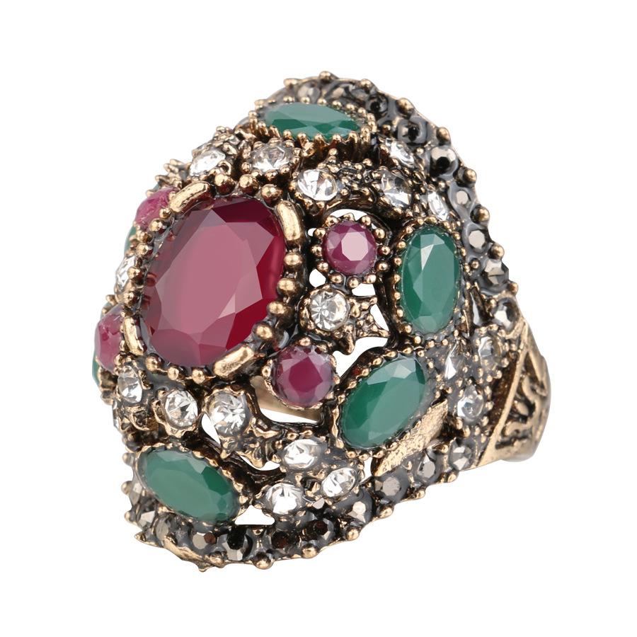 Explosive Retro Women's Ring Jewelry High-end Design Rings Inlaid With ...
