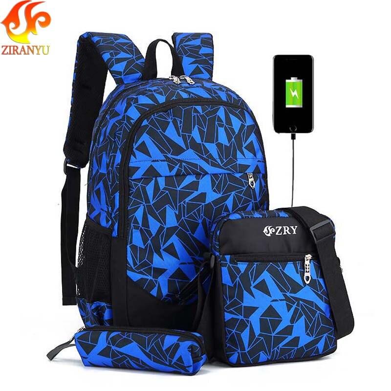 Buy Ziranyu Male Backpack For Teenagers Boy School Bags Children ...