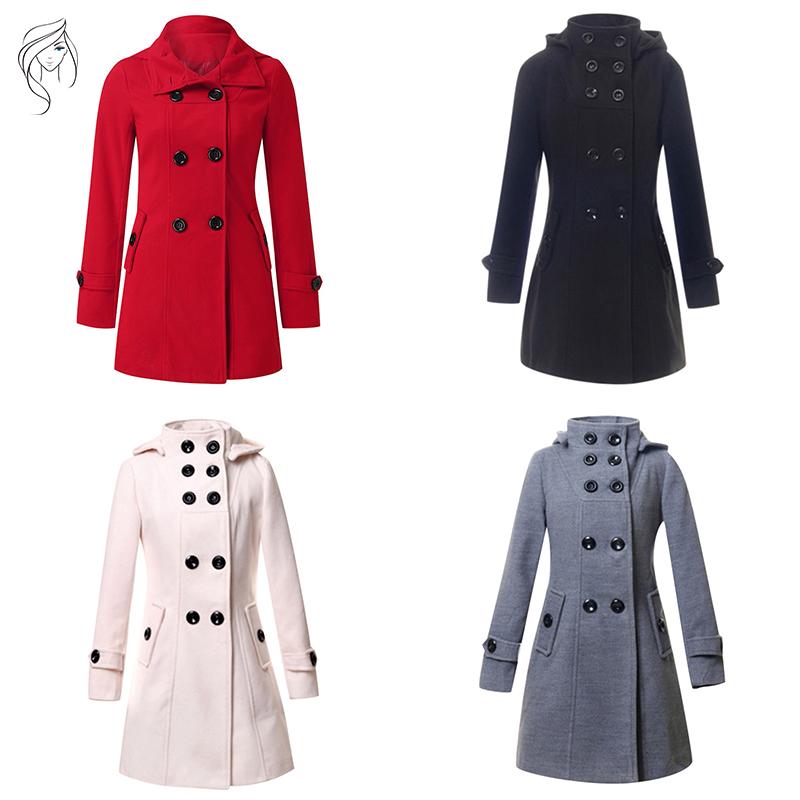 Buy Womens Fashion Hooded Autumn Winter Warm Long Sleeve Faux Button ...