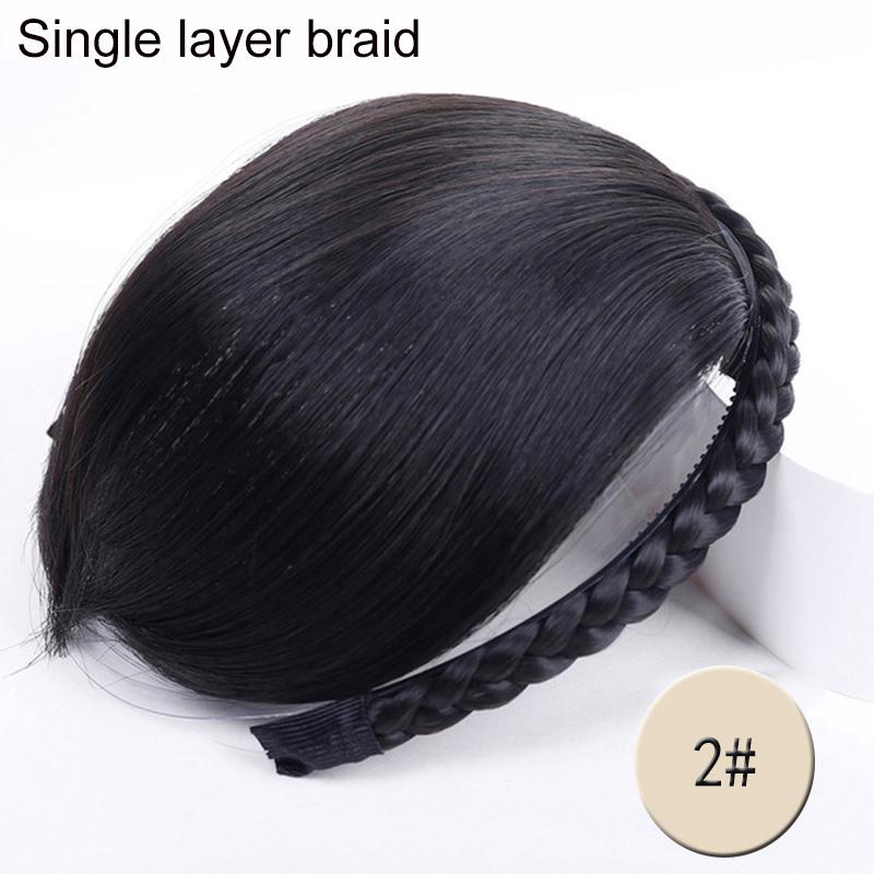 Cheap Aosiwig Fake Bangs Synthetic Hair Neat Fringe Bangs With Braids ...