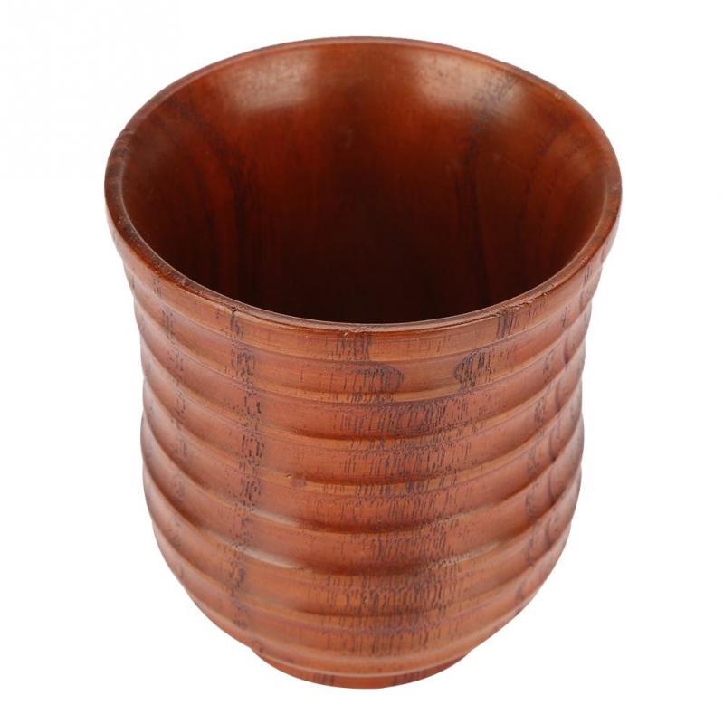 Classical Natural Cylindrical Shape Wood Thread Water Teacup Gift Cup ...