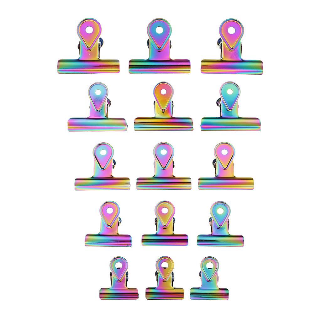 Buy 3 Pieces Colorful Metal Bulldog Clips Hinge Clip Clamp Office ...