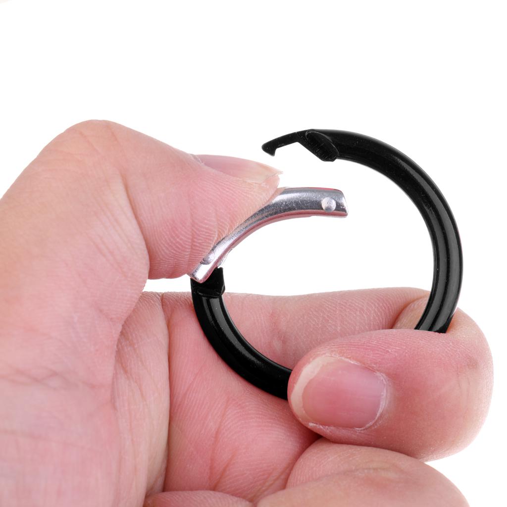 Buy 18 Pieces Round Aluminum Spring Snap Clip Hook Keychain Ring ...