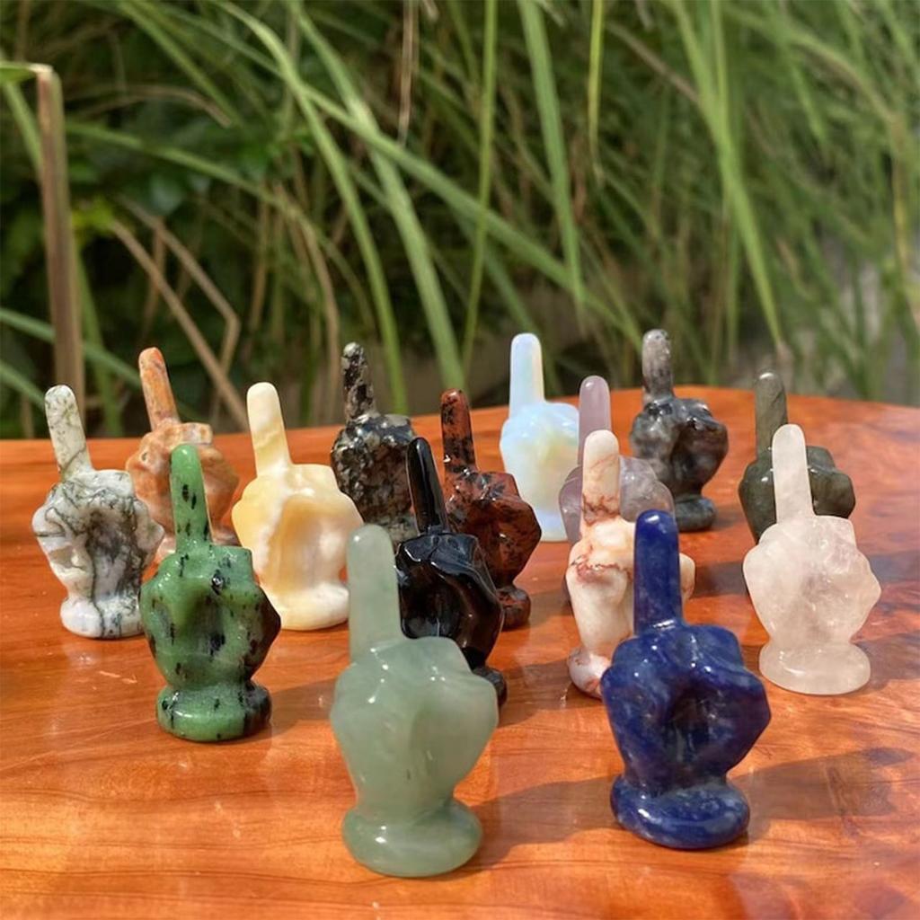 Cheap Middle Finger Crystals Figurine Funny Crystal Middle Finger ...