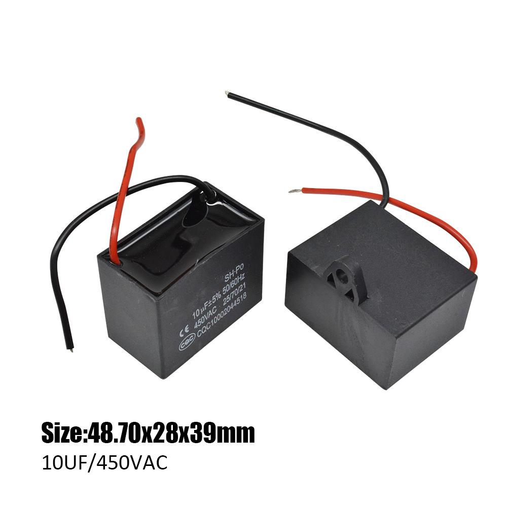 Buy CBB61 Starting Capacitance AC Fan Capacitor 2 Wires 10UF 450V AC ...