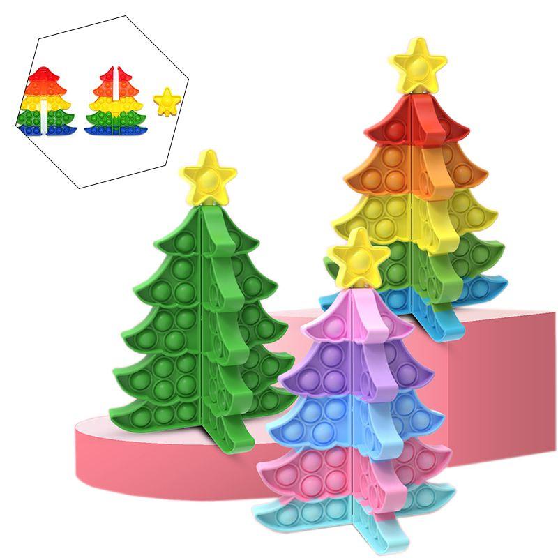 Buy Stress Reliever Toy Christmas Tree Fidget Push Bubble Simple Dimple ...