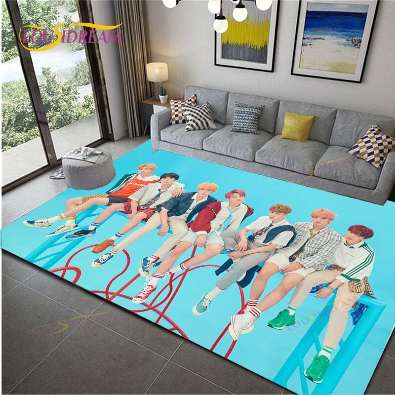 Kpop Bangtan Boys Carpet for Living Room Soft BTS Floor Mat Rugs for ...