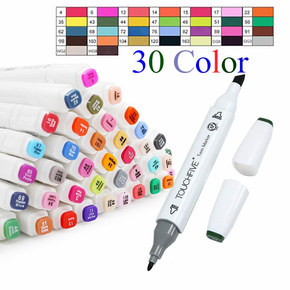 Buy 30Colors Pen Marker Set Dual Head Sketch Markers Brush Pencle at ...