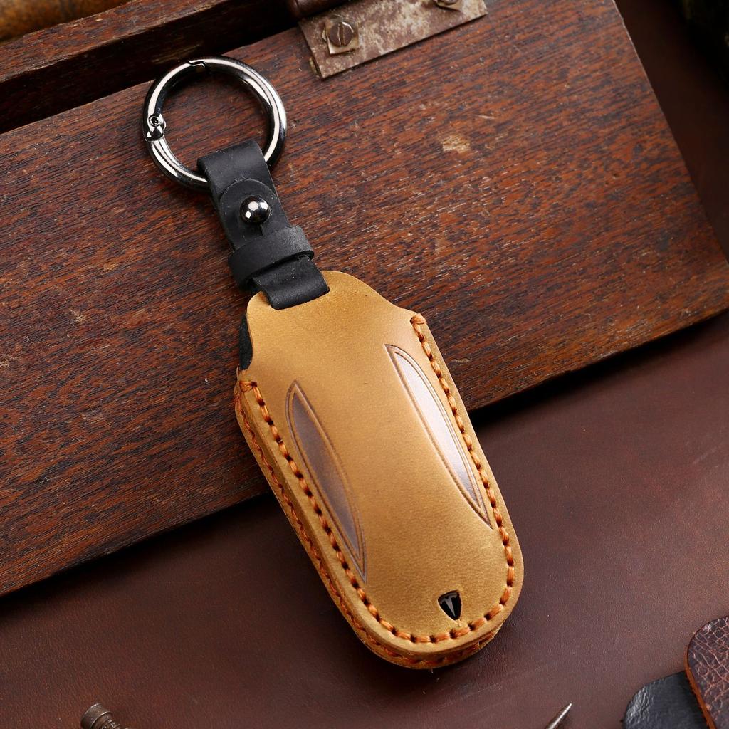 Satın alın Genuine Leather Auto Key Case Cover Suitable for Tesla S/Y/X ...