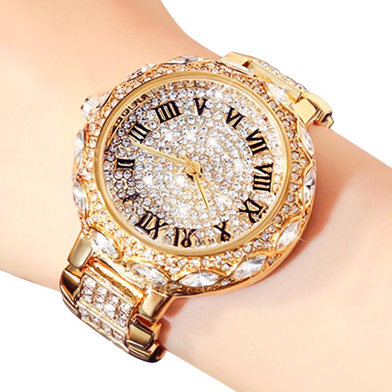 Buy Women's Luxury Stainless Steel Quartz Watch Shiny Design Women's ...