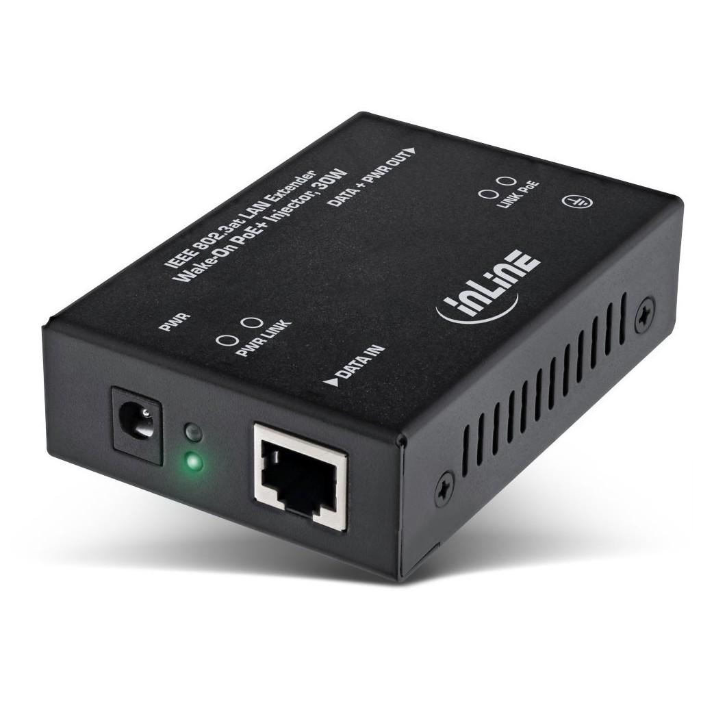 InLine® PoE + Injector 1 port, 1 Gbps, fonction Wake-On, montage mural ...