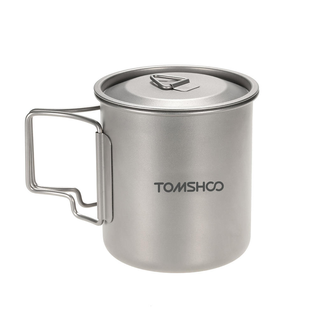 Buy TOMSHOO 420ml Titanium Water Cup Picnic Camping Mug with Lid at ...