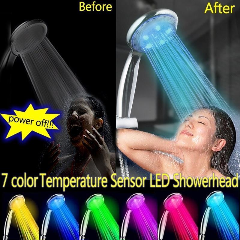 Buy 7 Color LED Lights Handheld Showerhead Switching Light Bath Home ...