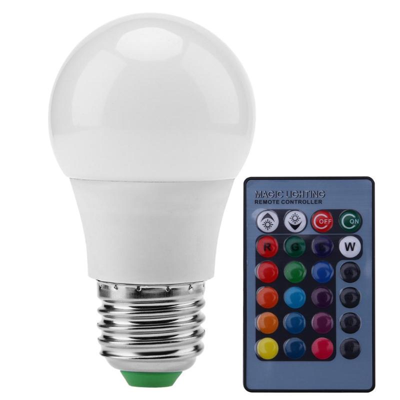 3W RGB Changeable LED Ampoule Lampe 16 Couleur 24 clés IR Télécommande ...