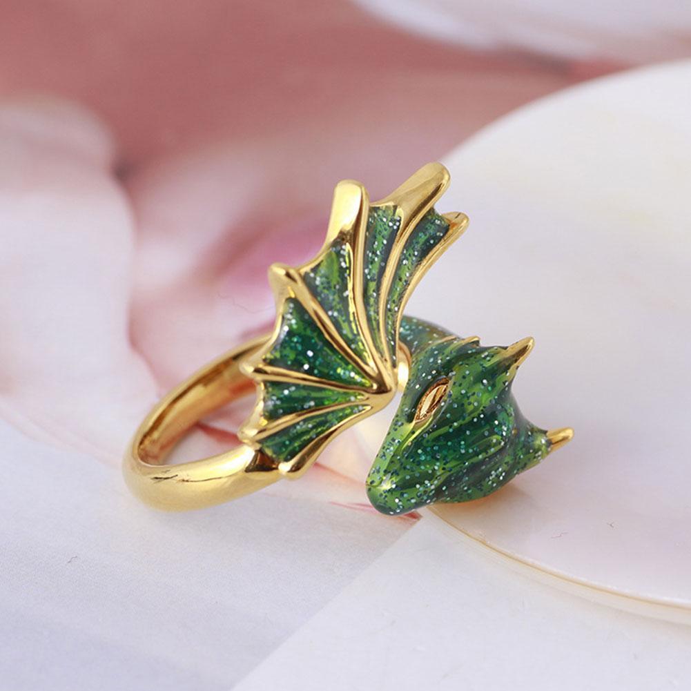 Buy Dragon Ring Resizable Resin Starry Colorful Cute Unique Jewelry ...