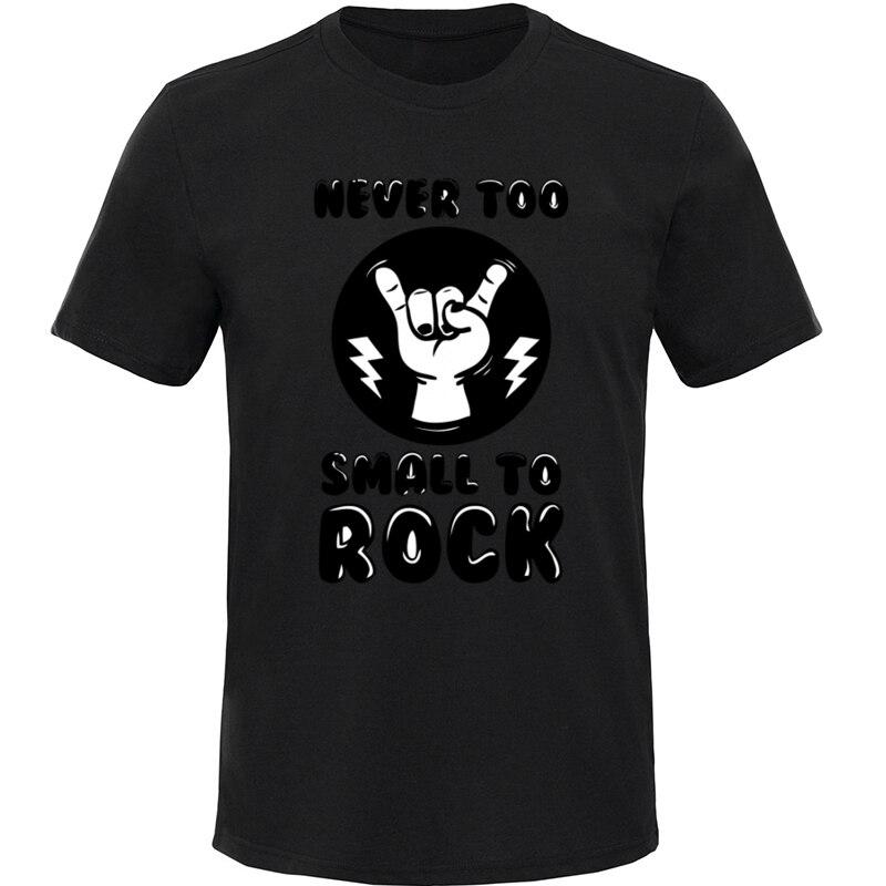 Cheap Punk Rock T-shirt For Men Never Too Small To Rock I Love You T ...