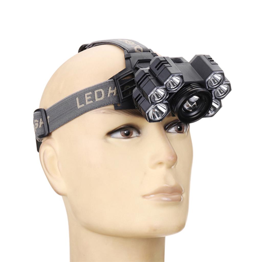 Buy 5 Modes 7 LED Rechargeable Headlamp Hexagon Head Light Flashlight ...