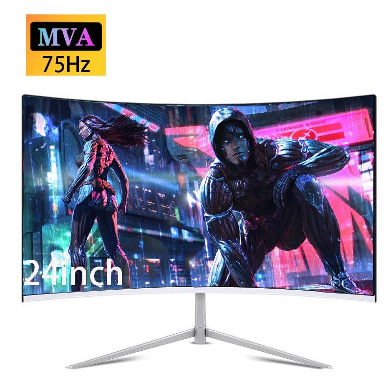 Buy 24 Inch Curved Monitor 75Hz 2ms Response Desktop PC HD Computer ...