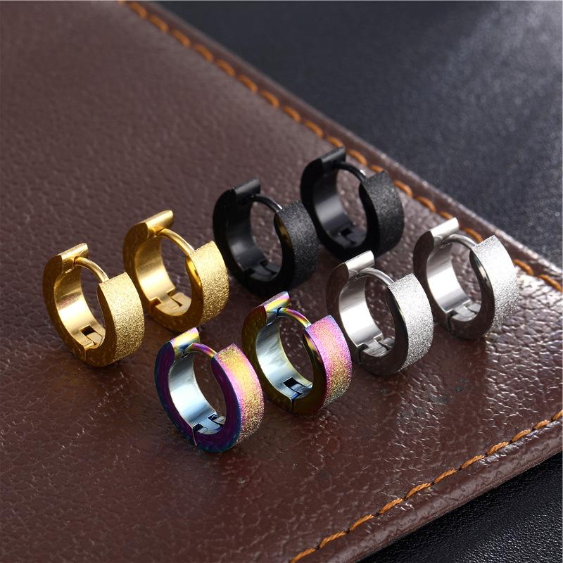 Satın alın Men's Frosted Titanium Steel Earrings, Anti Allergic ...