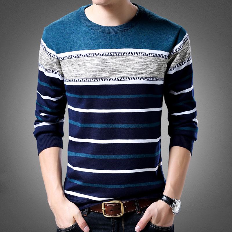 Buy Men 'S Casual Long Sleeve Printed Design Crewneck Pullover ...