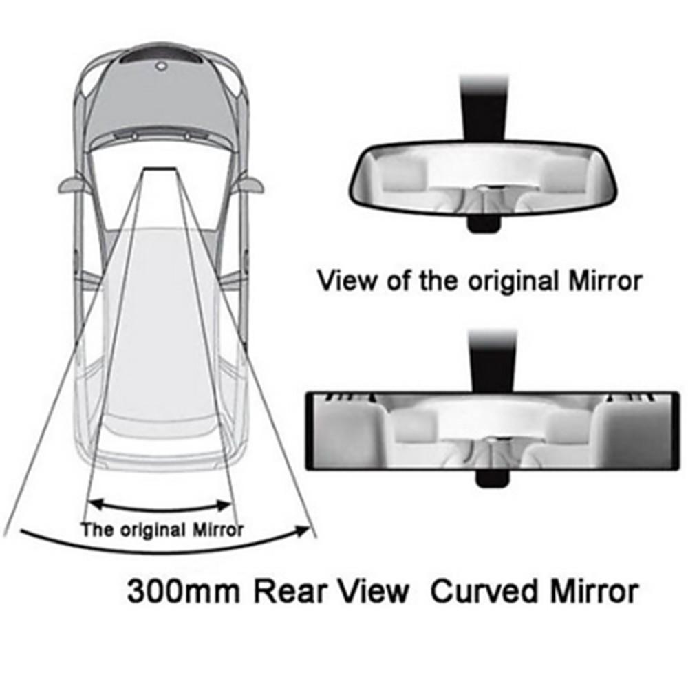 300mm Car Curved Convex Wide Angle Rear View Interior Rearview Mirror ...