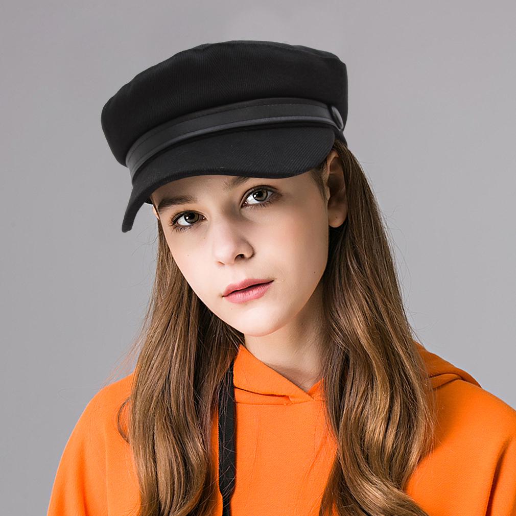 Autumn Military Cap Flat Top Navy Caps Girls Fashion Casual Beret Hat ...