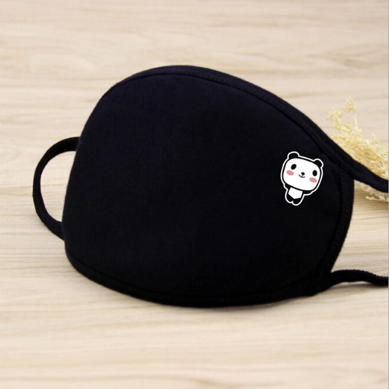 Buy Black Cotton Face Masks 8 Patterns Mouth Mask Red Lips Printed Half ...