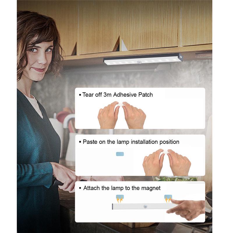 Buy LED Night Light Motion Sensor Wireless USB Rechargeable 20 30 40 ...