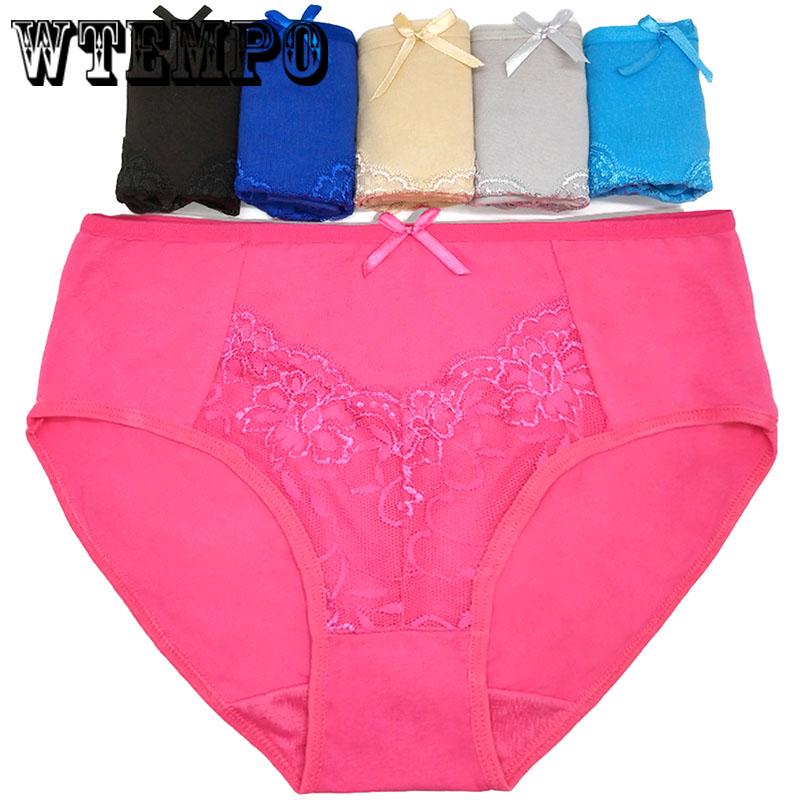 Plus Size Lace Cotton Seamless Fat Woman Girl Underwear Sexy ...