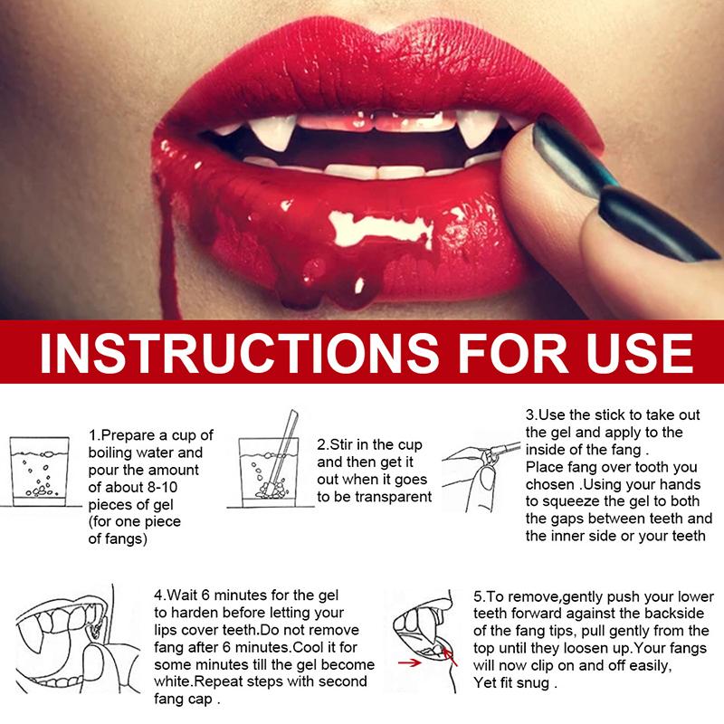 Buy Vampire Fangs Fake Teeth Retractable Fangs for Halloween Party ...