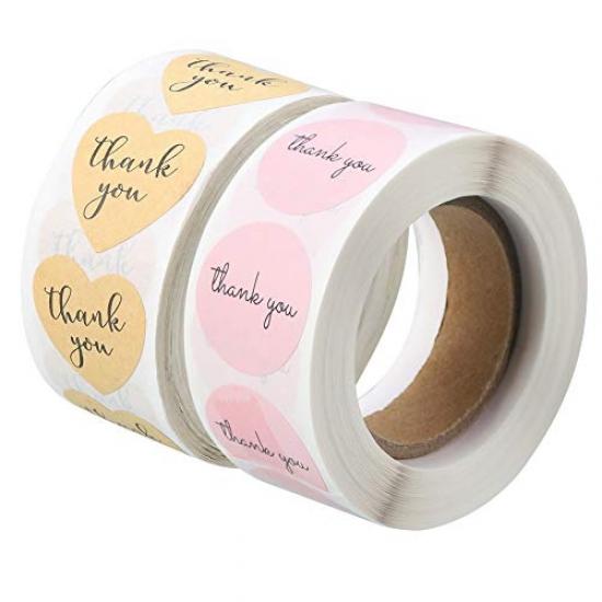 Buy 1000pcs 2 rouleaux d'autocollants étiquettes merci (thank you ...