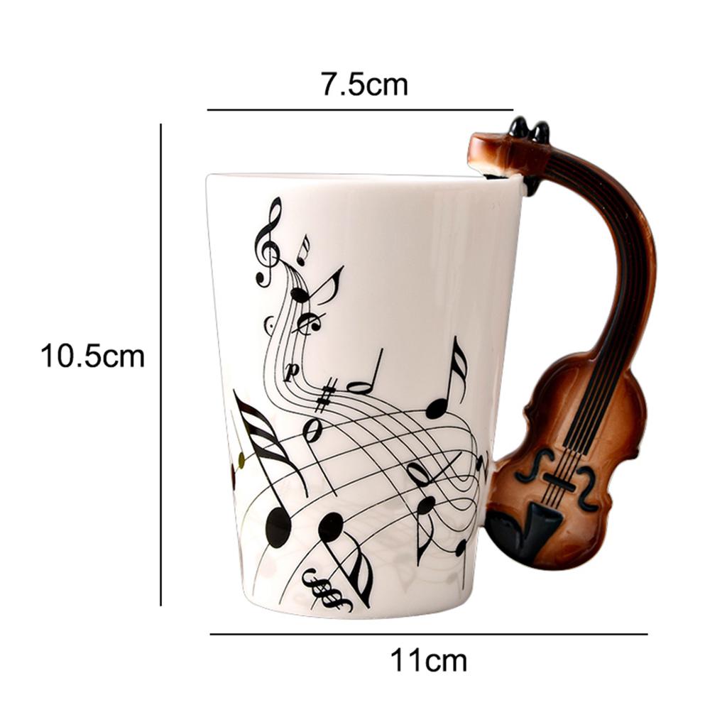 Creative Violin Handle Ceramic Cup Tabs Coffee Milk Cup Personality Mug ...