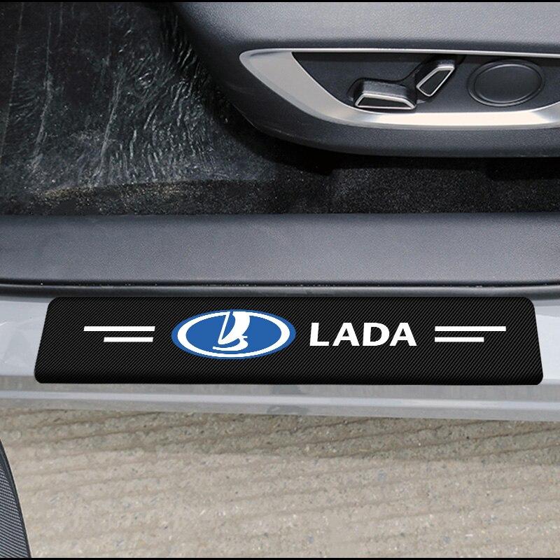 Buy 4 Pcs Car Carbon Fiber Stickers for Lada VESTA Niva Kalina Priora ...