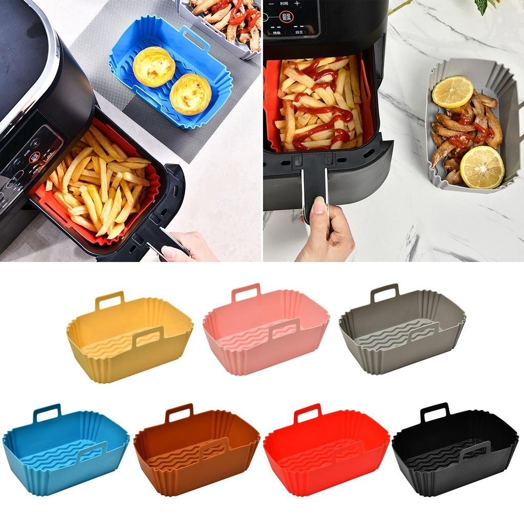 Cheap Air Fryer Silicone Tray Rectangle Oven Baking Tray Basket ...