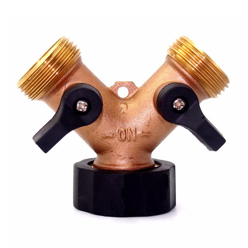 Buy ID19MM Full Copper Y-Shaped 2-Way Home Faucet Valve Hose Splitter ...