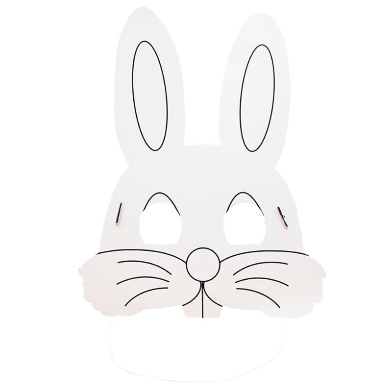 Buy 16PCS Kids Animal Masks Cute Plain Rabbit Party Masks Paper Masks ...